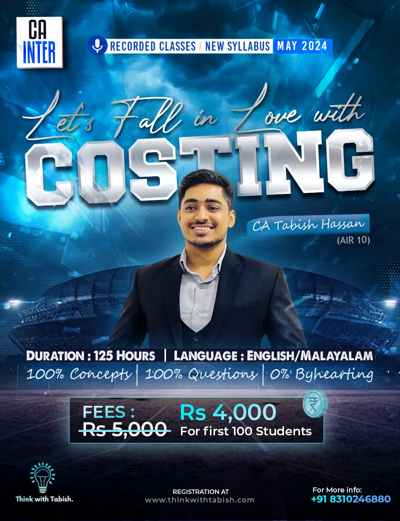 CA Final SCMPE and CA Inter Costing Lectures | Think with Tabish